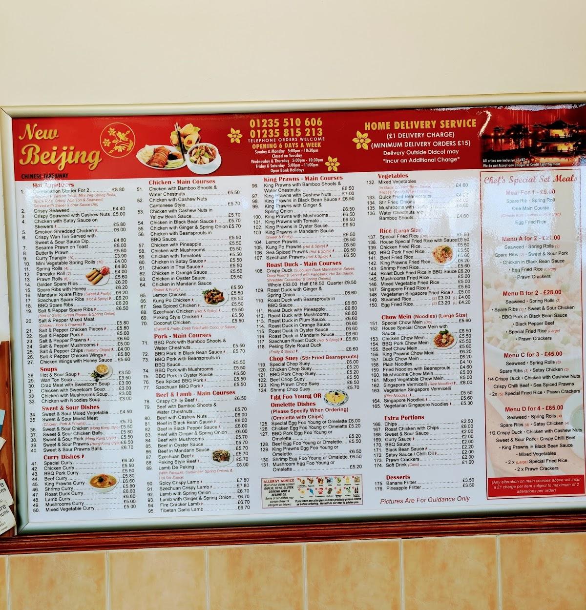 Carta de comida rápida New Beijing, Didcot