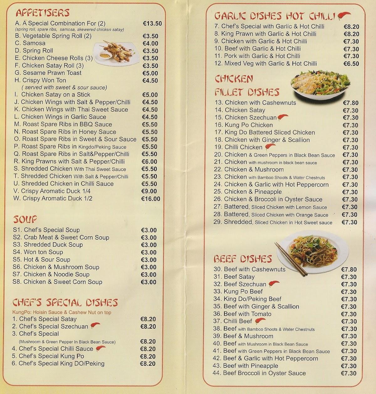 Menu at Newtown City Chinese Take Away restaurant, Newtown Cunningham ...
