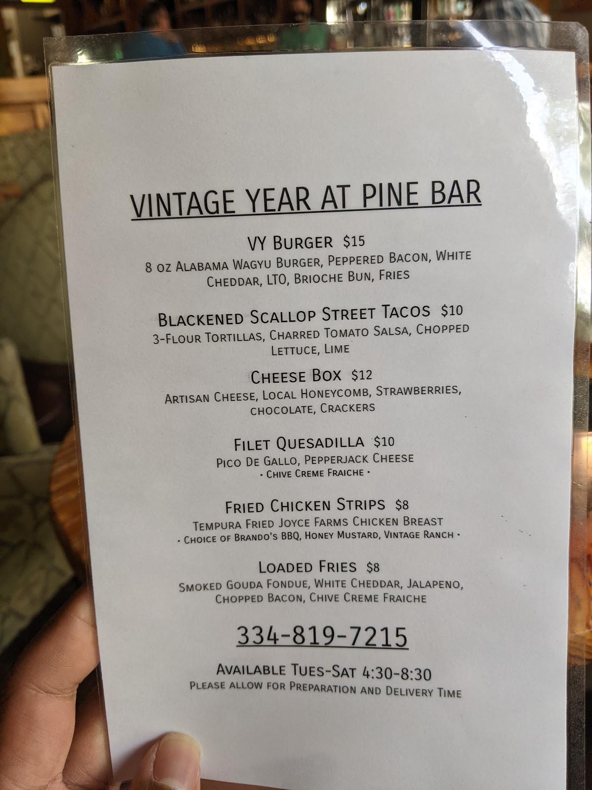 Menu at Pine Bar Old Cloverdale, Montgomery