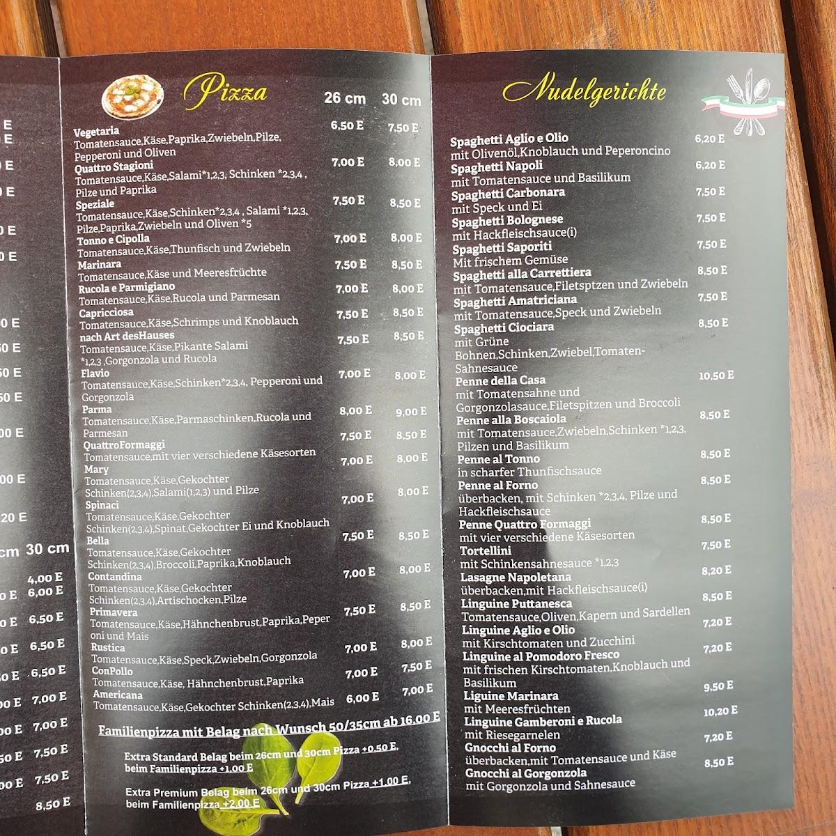 Speisekarte von Ristorante Pizzeria Aquila Nera, Poppenhausen