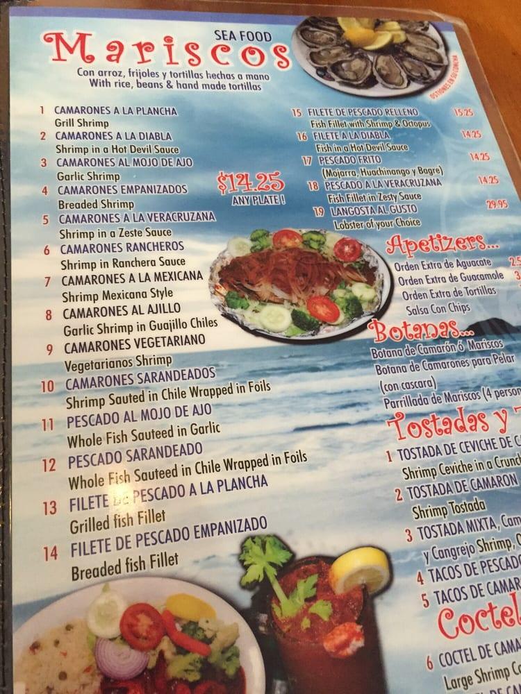Menu at Tacos Tijuana restaurant, Fresno, E Belmont Ave