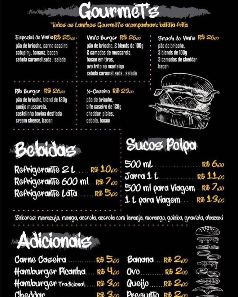 Menu at Vinis, Viana