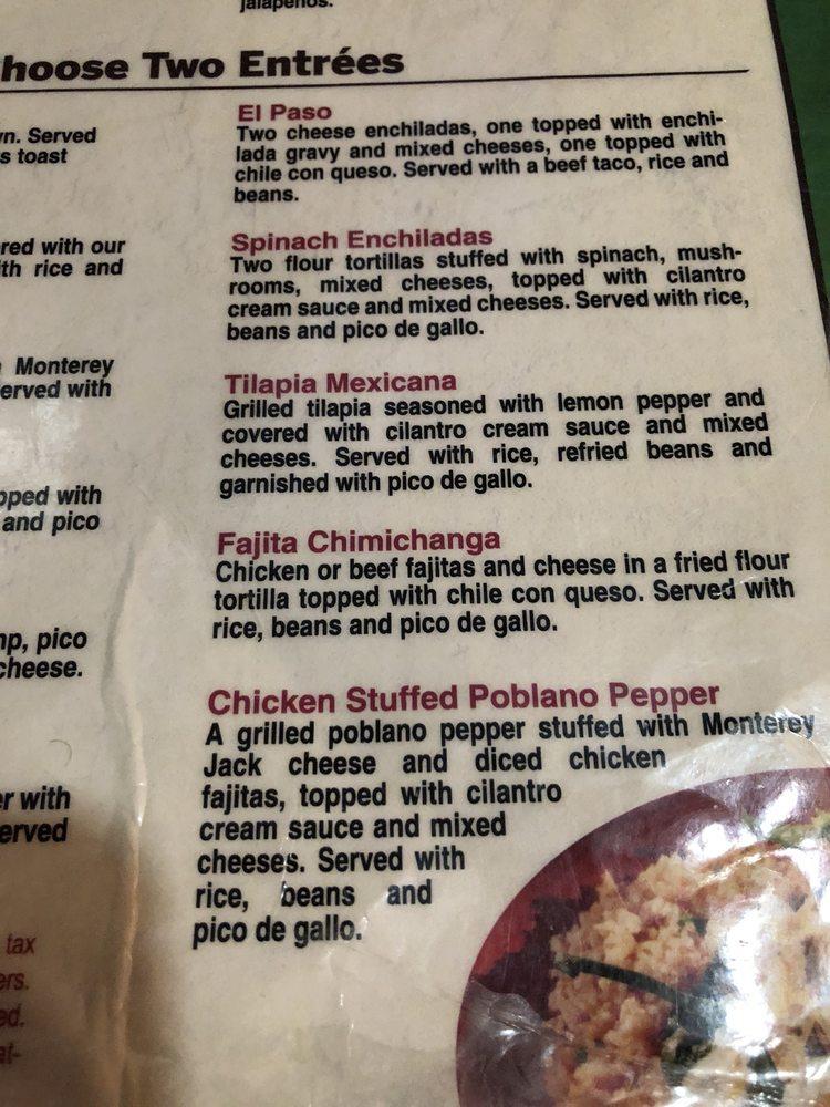 Menu at Casa Olé Mexican Restaurant, Lufkin