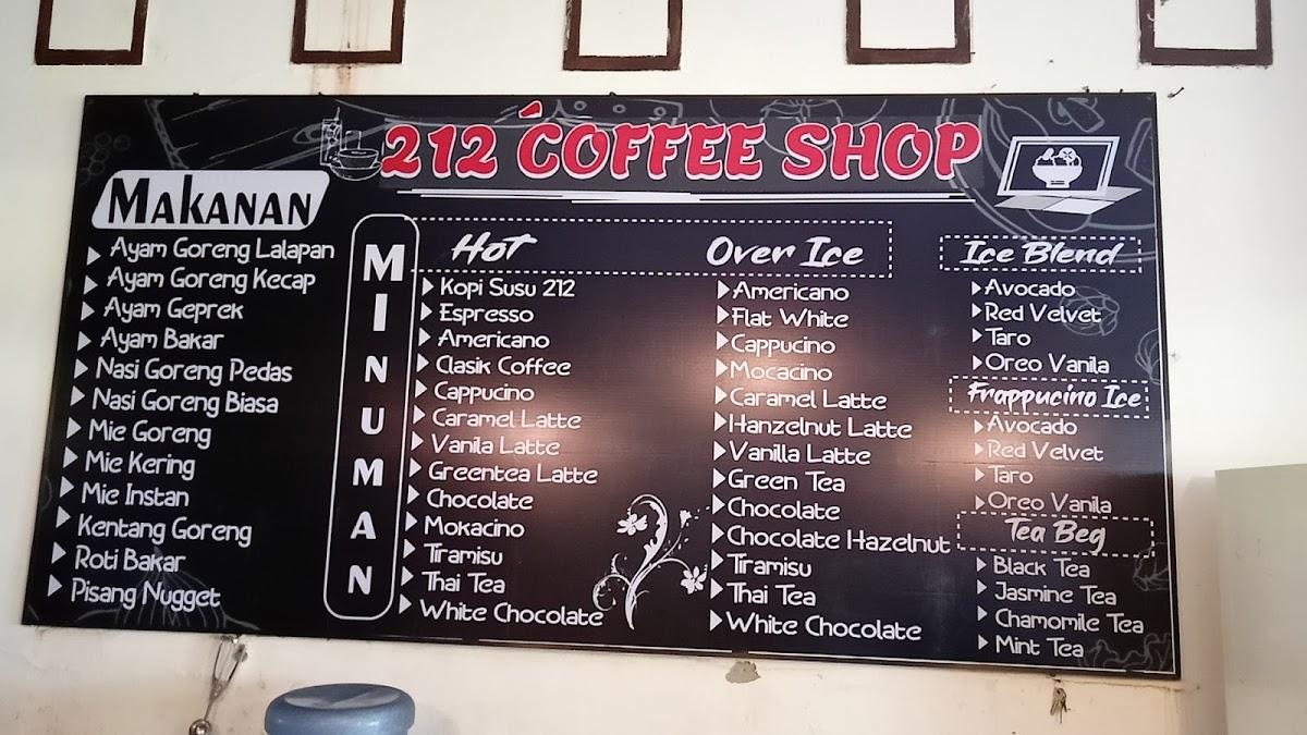 Menu at 212 Coffee Shop & Kedai 212, Sumpang Binangae
