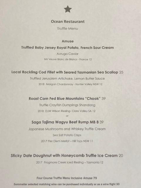Menu at Ocean Restaurant, Blue Bay