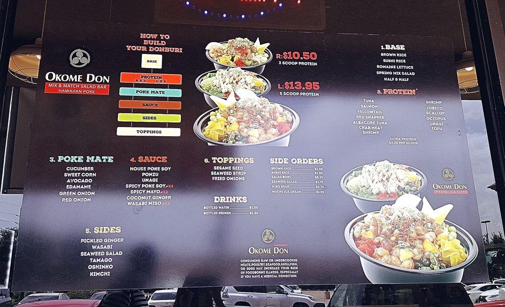 Menu at Okome Don restaurant, Houston