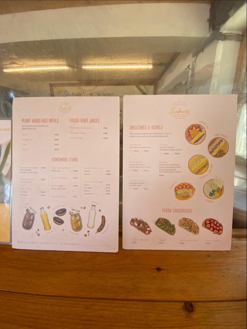 Carta del restaurante Seabuds, La Union, San Fernando