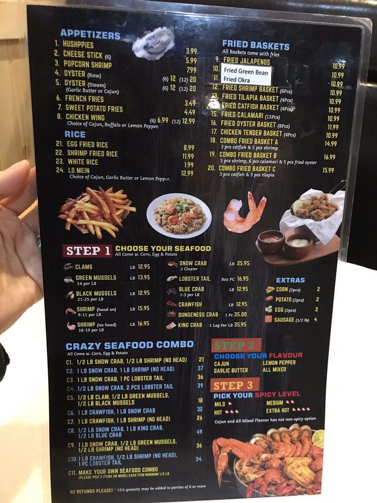 Menu at Crazy Crab restaurant, Southfield