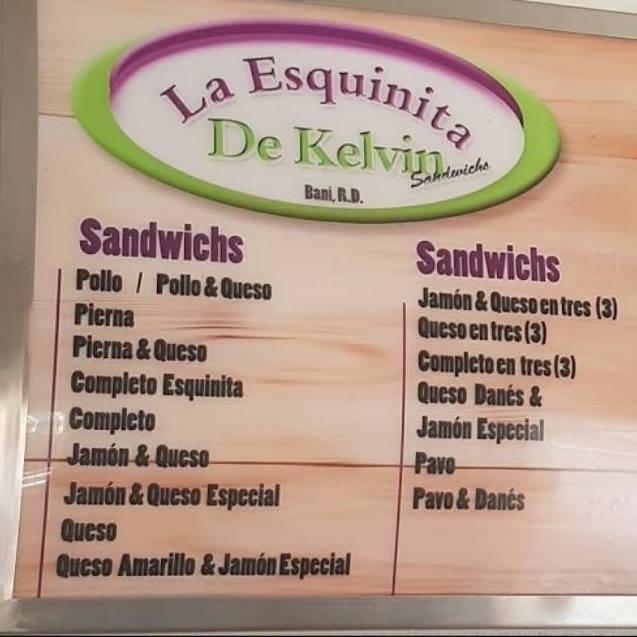 Menu at La Esquinita De Kelvin Sandwich cafeteria, Bani
