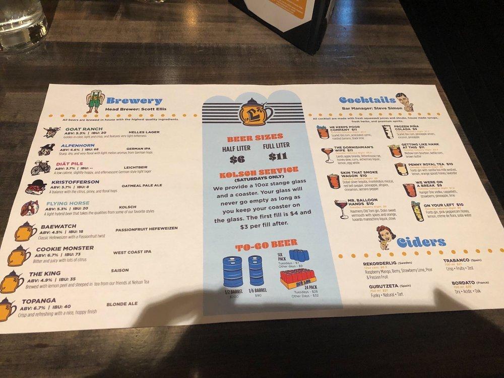 Menu at Liter House pub & bar, Indianapolis