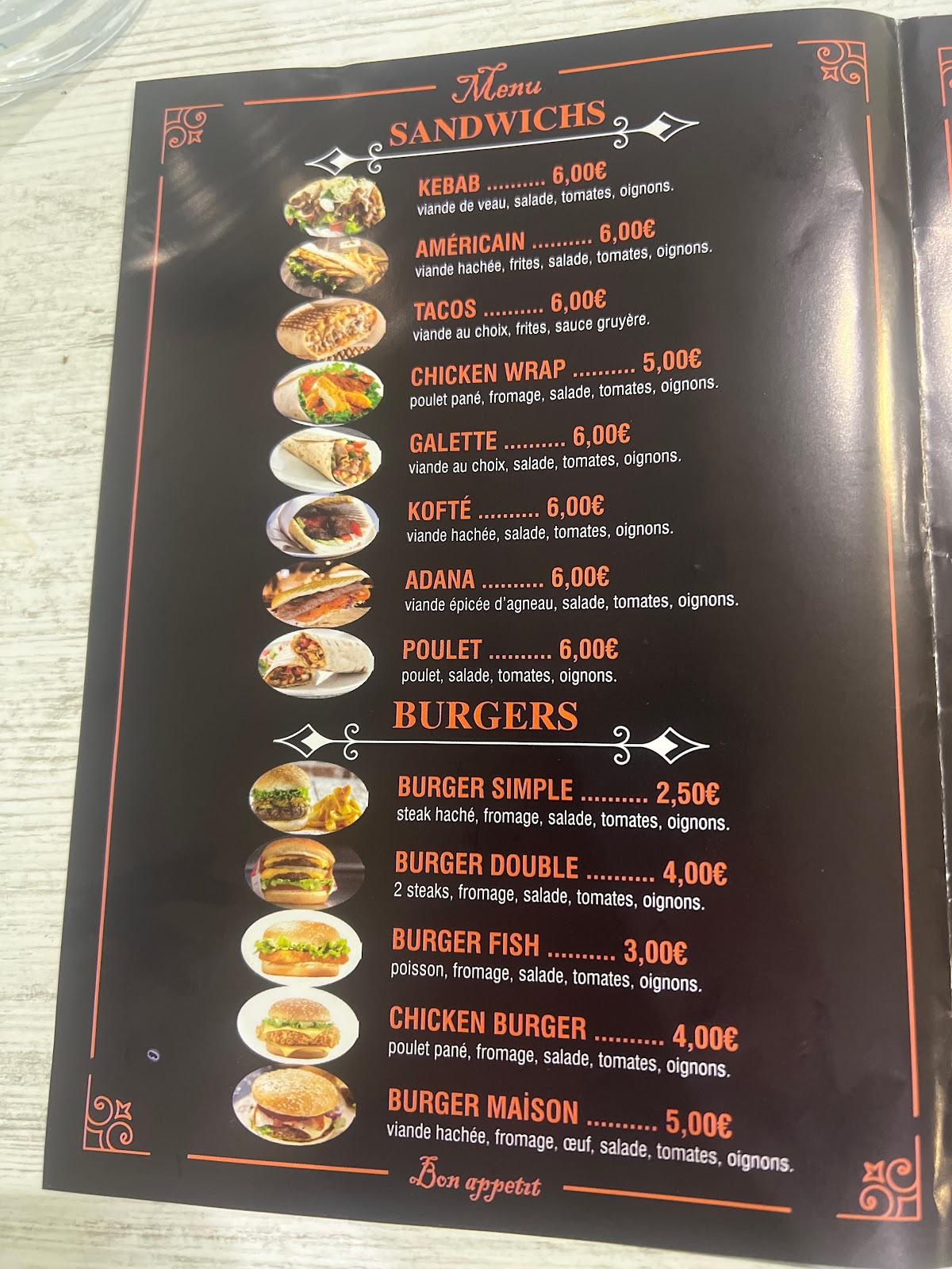 Menu au My grillades restaurant, Davézieux