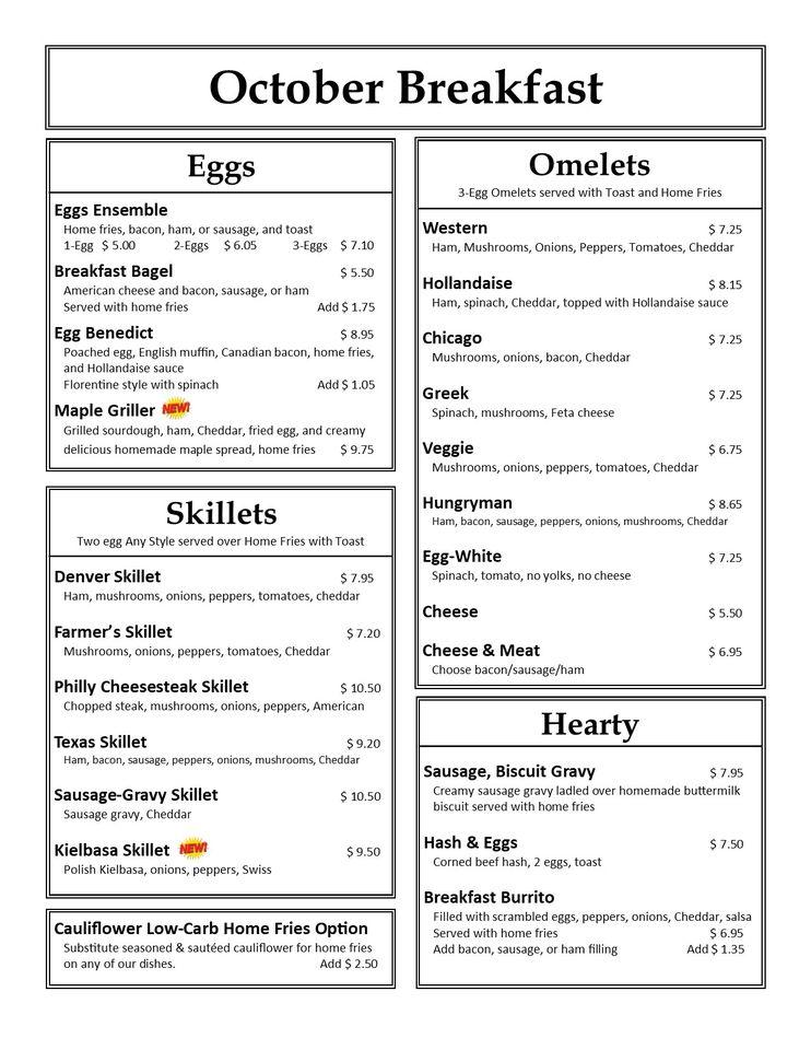 Menu at Our Country Hearts Restaurant, Endwell