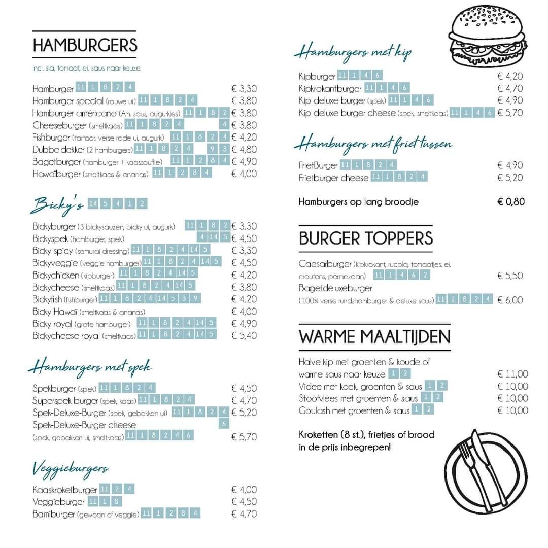 Menu at Baget Deluxe broodjeszaak/frituur, Mol
