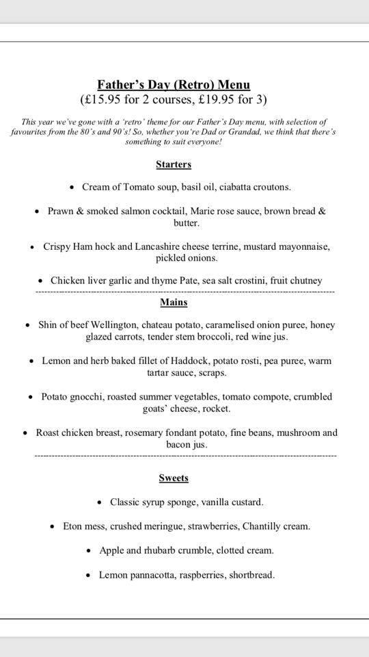 Menu at Euxton Mills pub & bar, Chorley, Wigan Rd