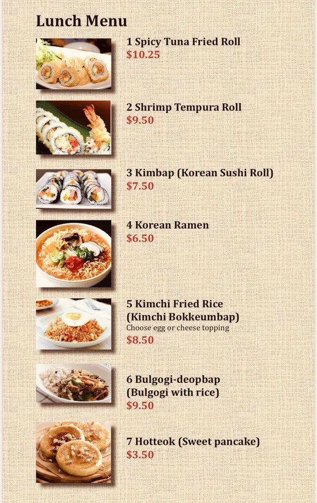Menu at GAGA & HOO Korean Restaurant, Fort Dodge