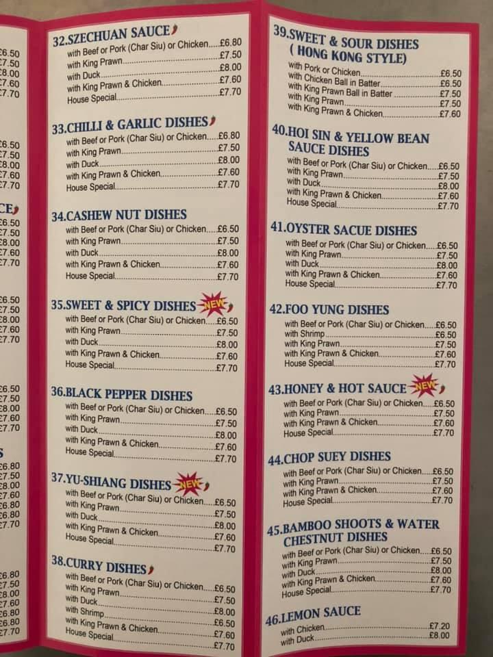 Menu at Merton Way Chinese Takeaway restaurant, Newcastle upon Tyne, 26 ...