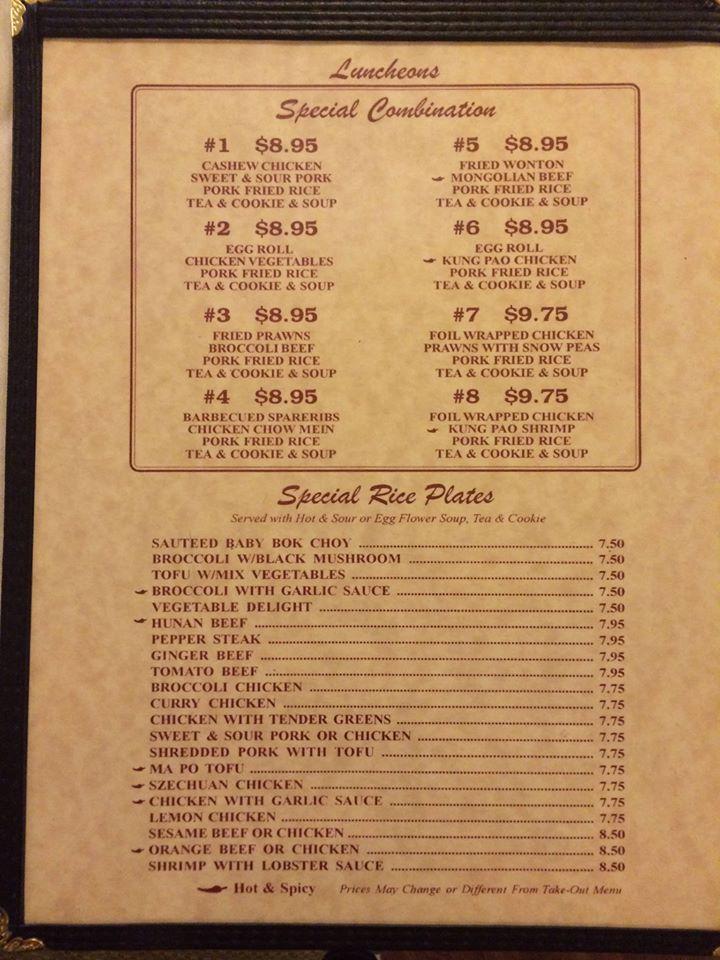 Menu at Rose Garden Restaurant, Roseville
