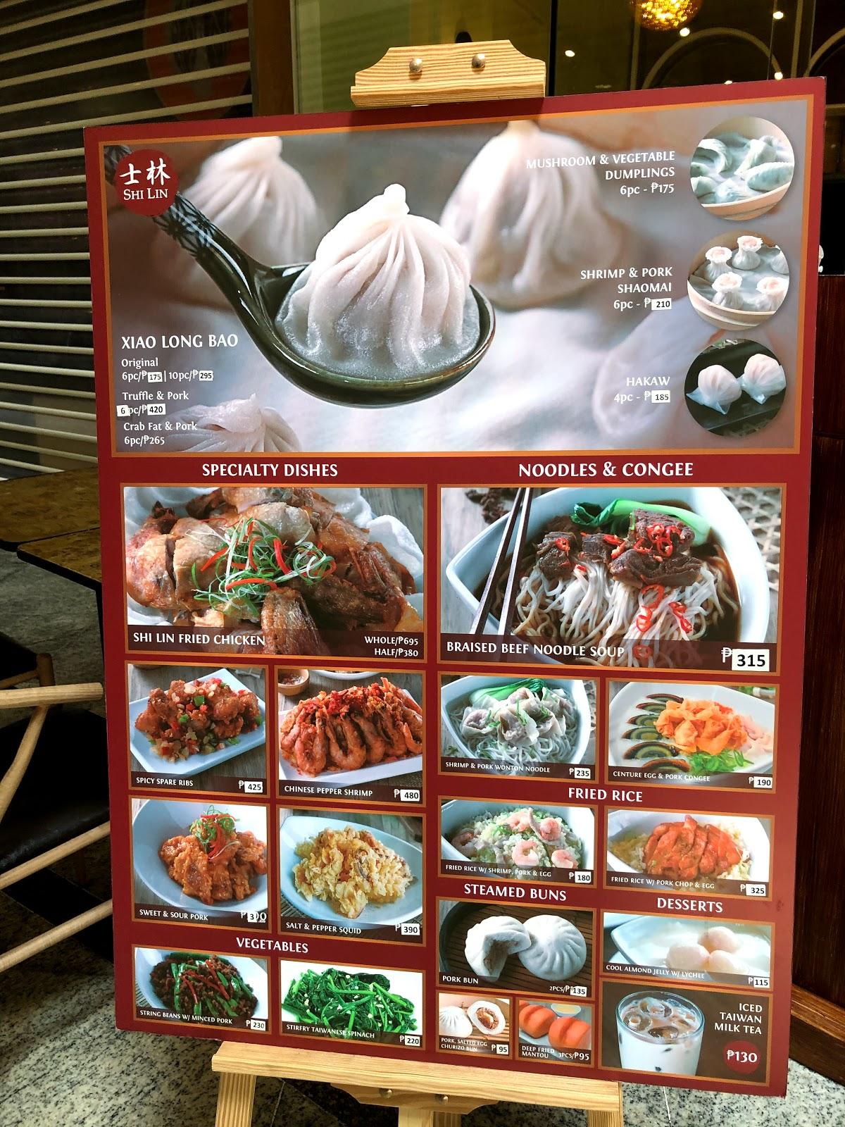 Menu at Shi Lin - Alabang Town Center restaurant, Muntinlupa