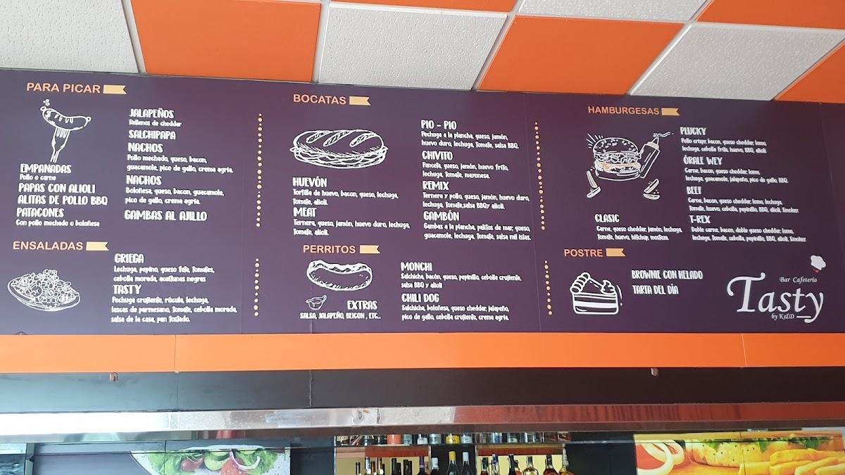 Carta de Tasty Bar Cafeteria Hamburgeseria, Playa Honda