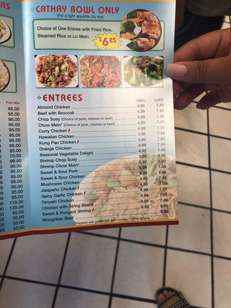 Menu at Cathay Chinese Food restaurant, Menifee, Antelope Rd