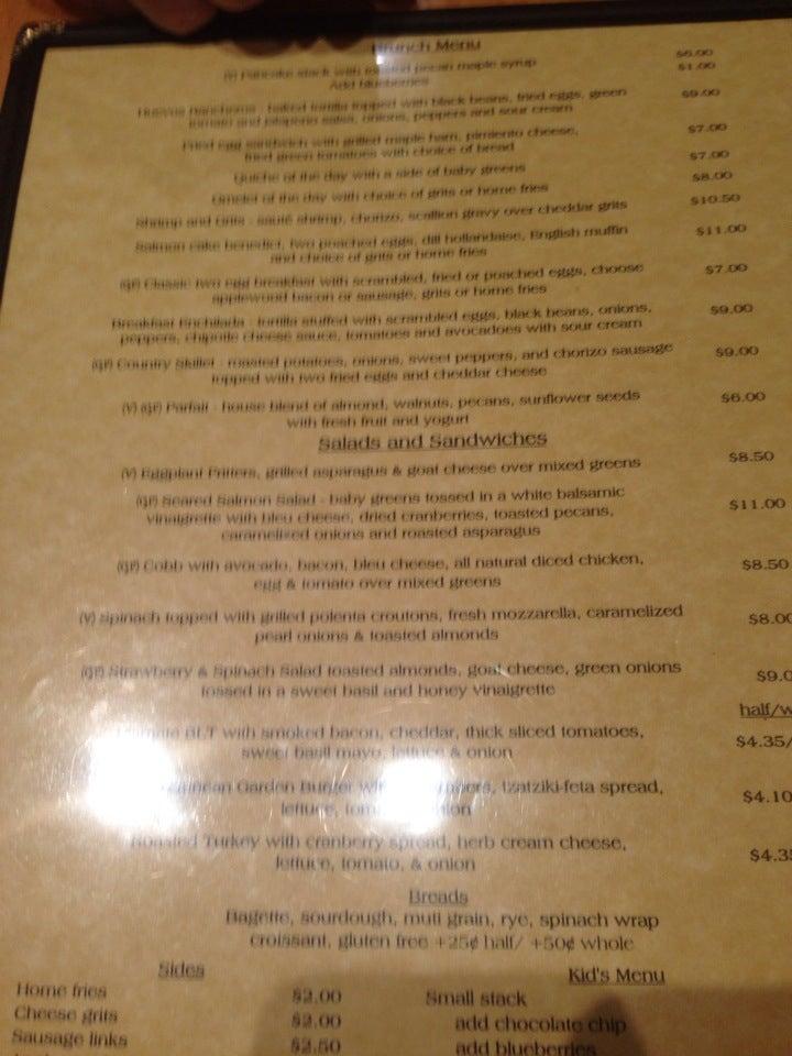 Menu at Five Loaves Cafe, Mount Pleasant, Johnnie Dodds Blvd #100