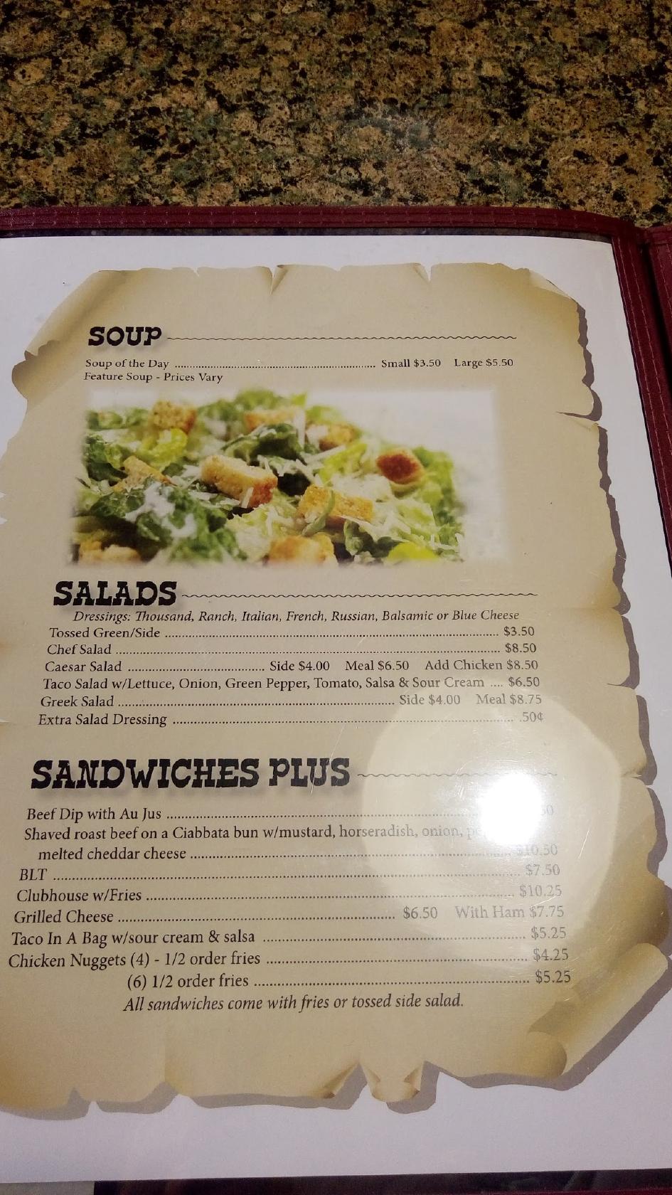 Menu at Outback Country Kitchen restaurant, Duchess
