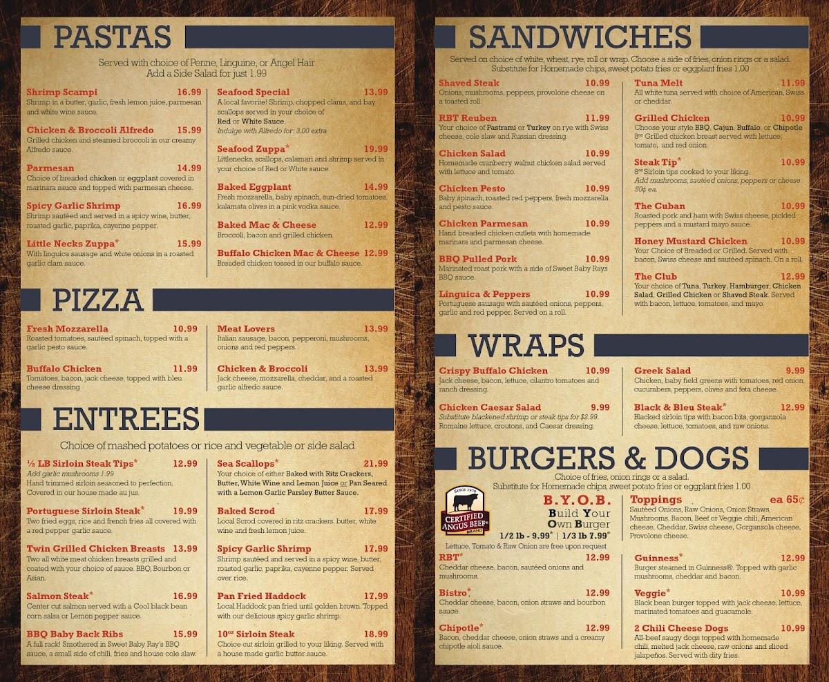 Menu at Red Bridge Tavern pub & bar, East Providence