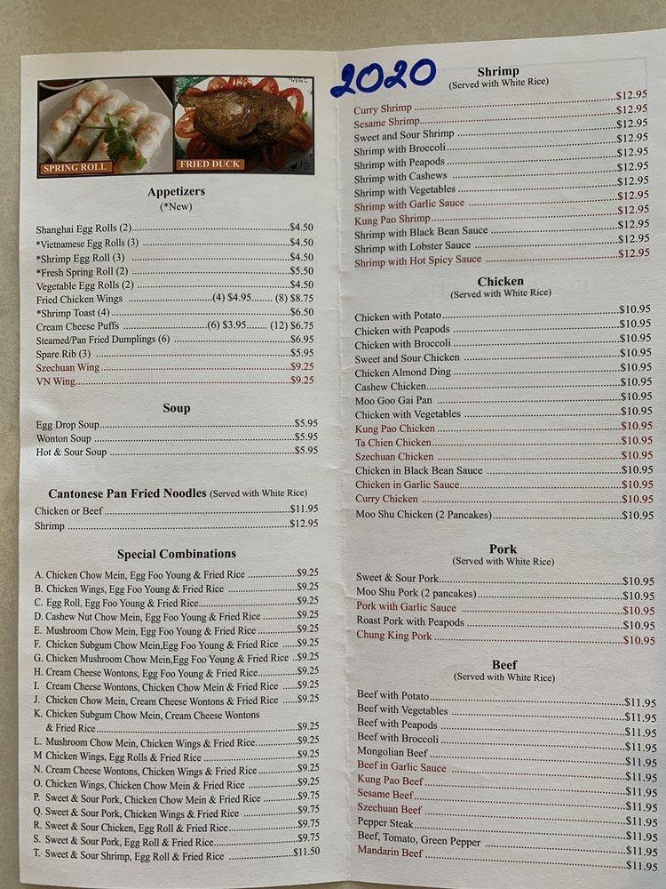 Menu at Sichuan Restaurant, Saint Louis Park