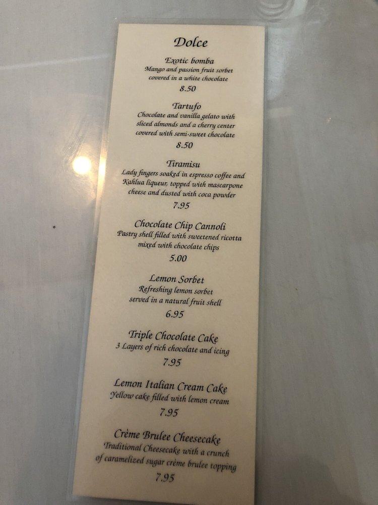 Menu at Ciao italian restaurant, Myrtle Beach