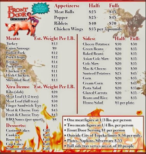 Menu at Front Door Catering, Topeka