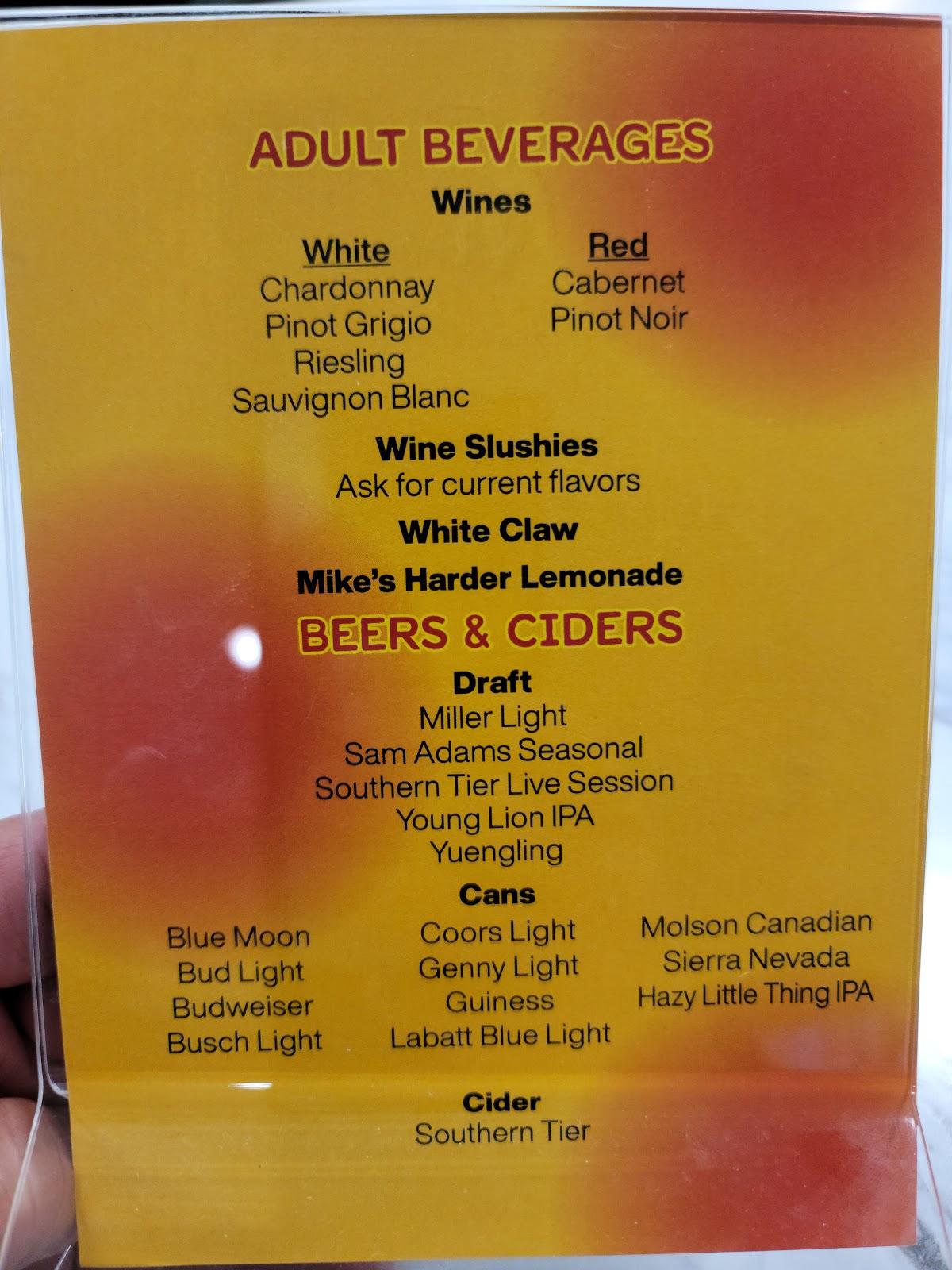 Menu at Sweet Betty's restaurant, Le Roy
