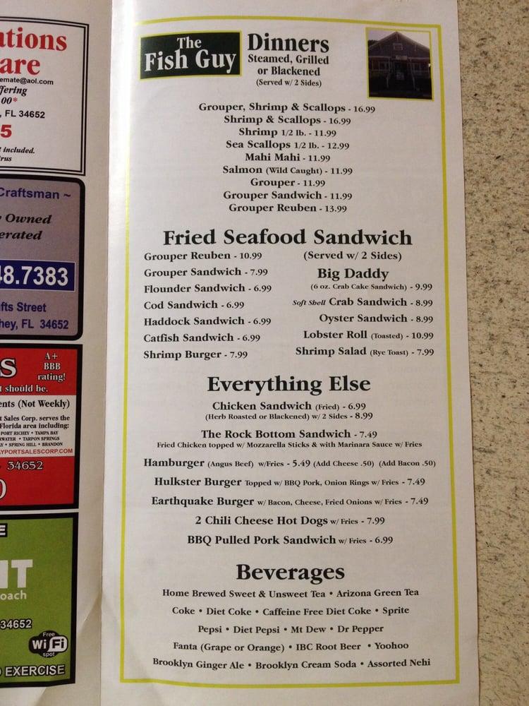 Menu at The Fish Guy restaurant, New Port Richey