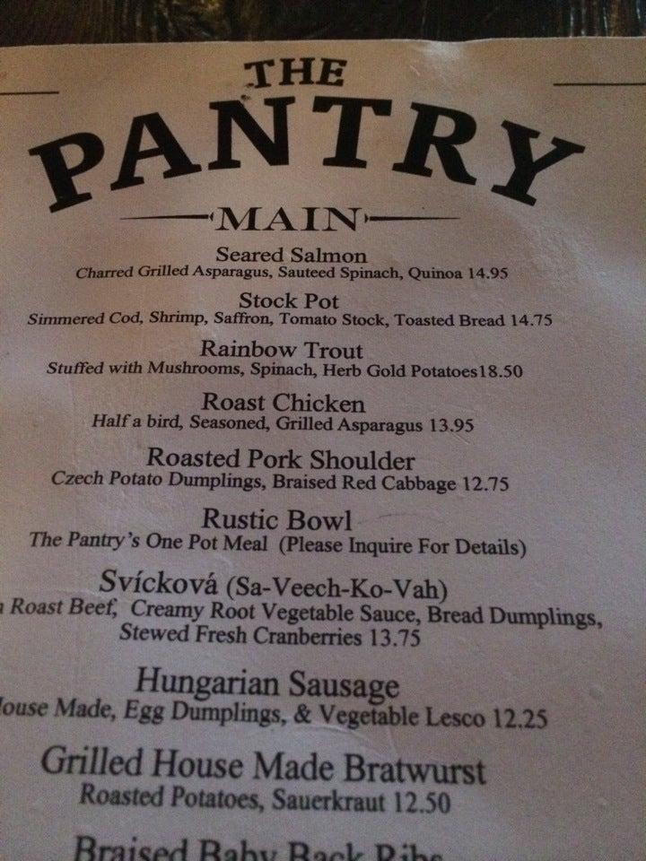 Menu at The Pantry Restaurant, Little Rock, N Rodney Parham Rd