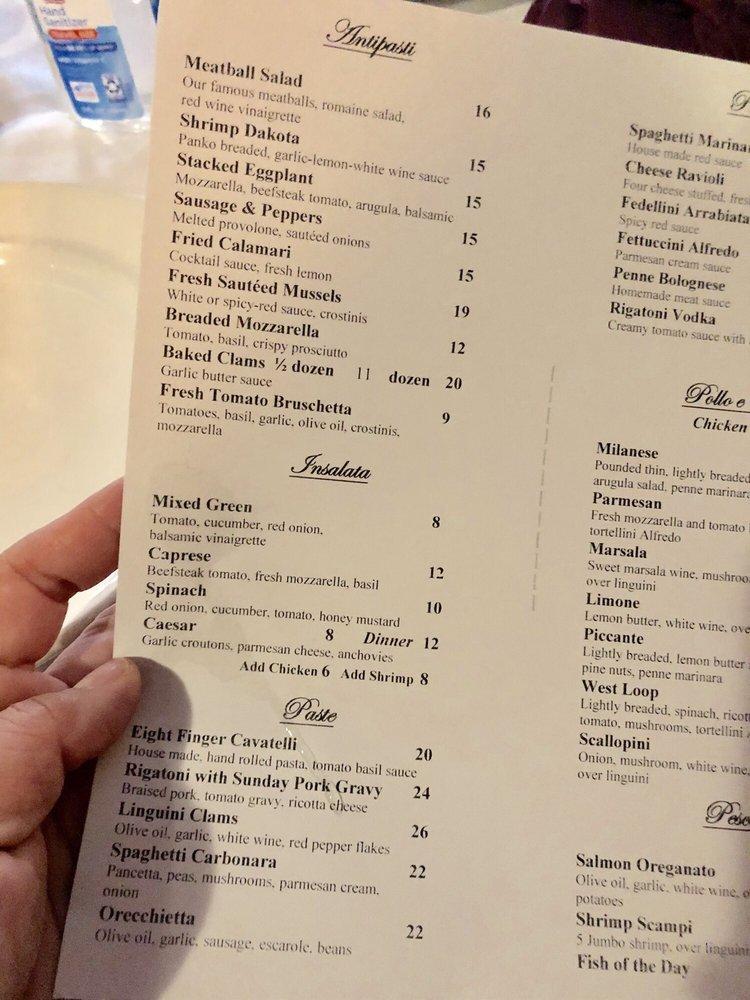 Menu at Viaggio Restaurant Chicago, Chicago, W Madison St