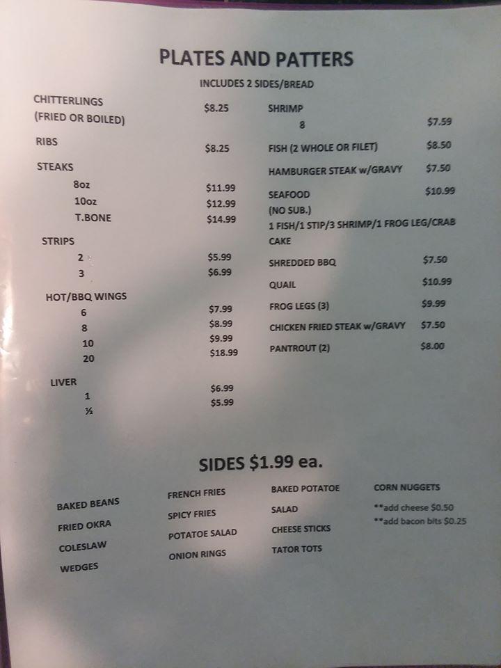 Menu at Aunt Dale's Country Kitchen restaurant, New Houlka, 179 Co Rd 308