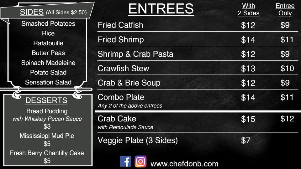 Menu at Bergeron's City Market restaurant, Baton Rouge, Jefferson Hwy