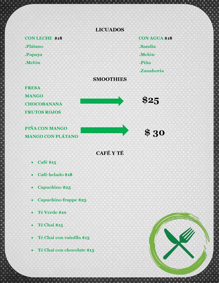 Menu at Cook Fit restaurant, Merida