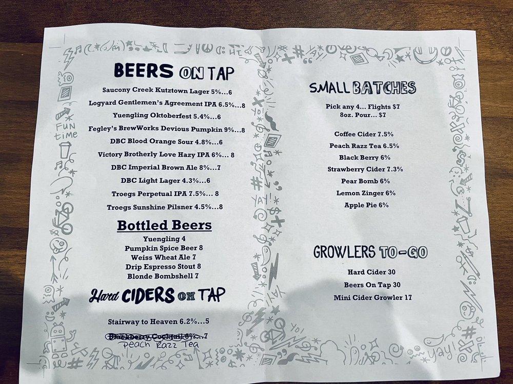 Menu at Drip pub & bar, Hellertown