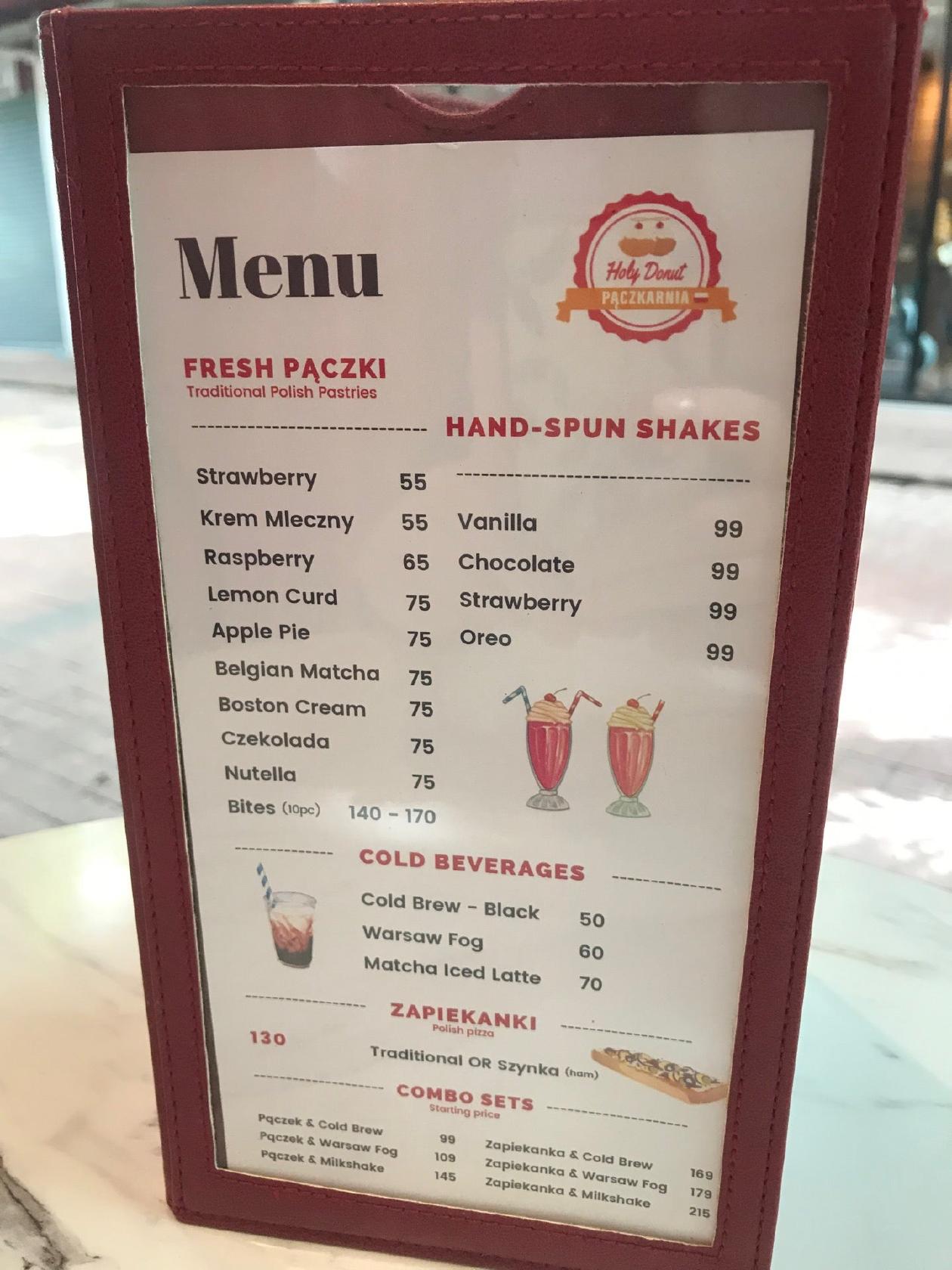 Menu at Holy Donut Pączkarnia, Bangkok, 131