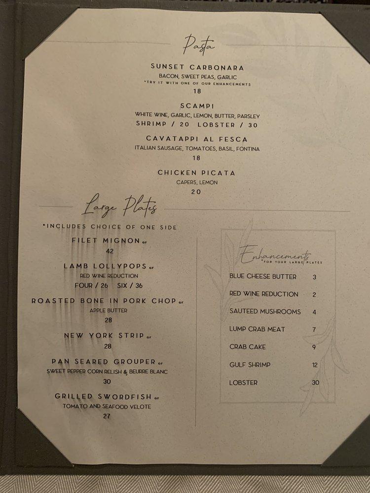 Menu at Sunset Cork Room pub & bar, Gulf Shores, 225 E 16th Ave #3507
