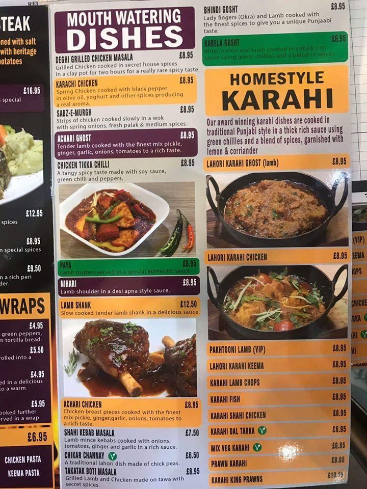 Menu at Kebabish Original Blackburn restaurant, Blackburn