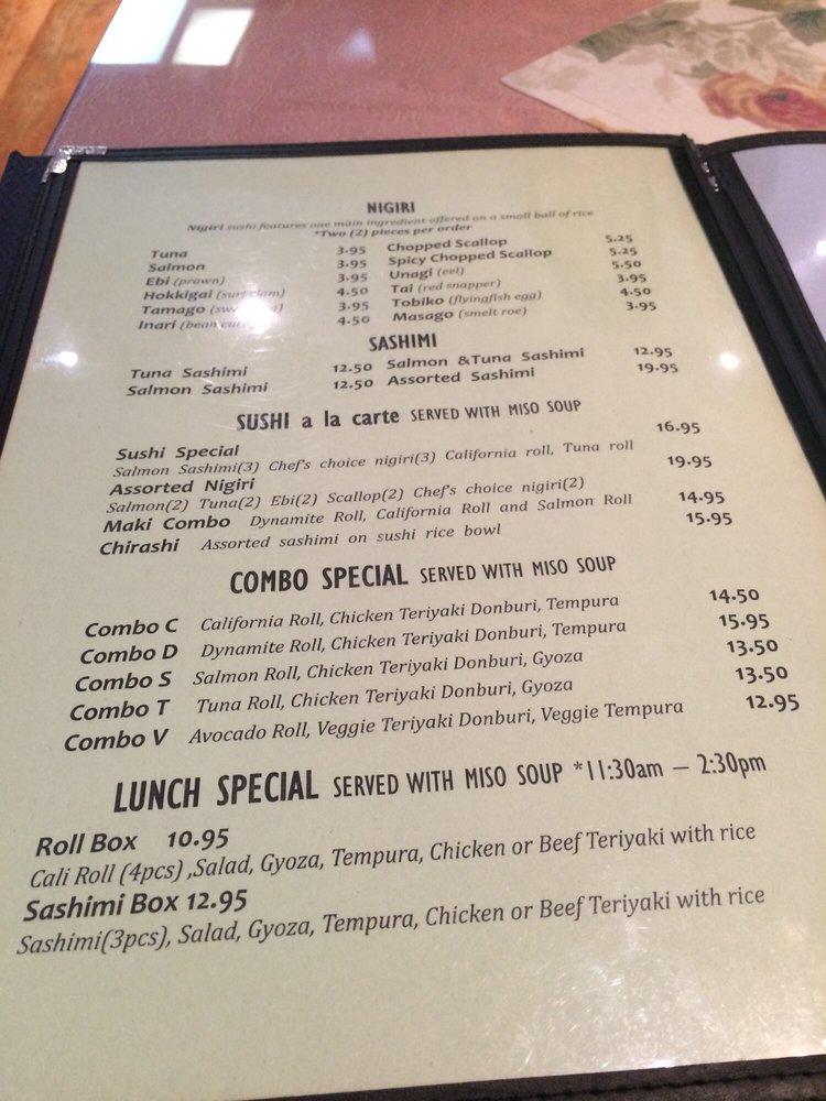 Menu at Kibo Japanese Grill & Cafe, Hope