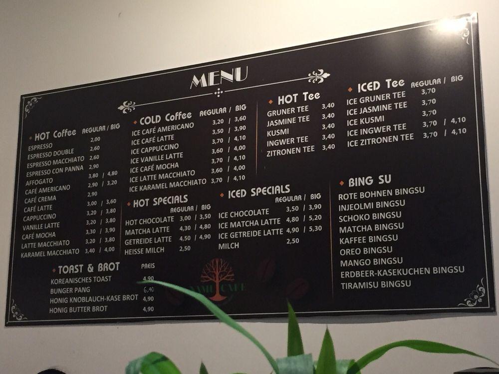 Speisekarte von Namu Café cafe, Düsseldorf