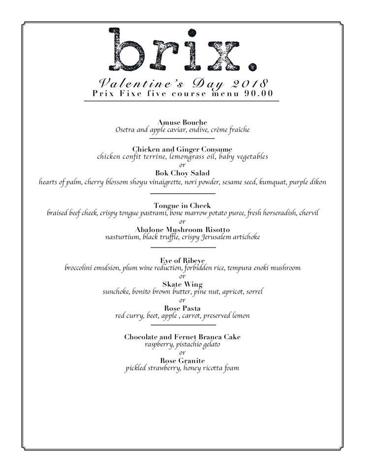 Menu at Brix pub & bar, Flagstaff