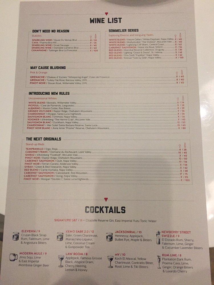 Menu at MOD Restaurant & Social, Bentonville
