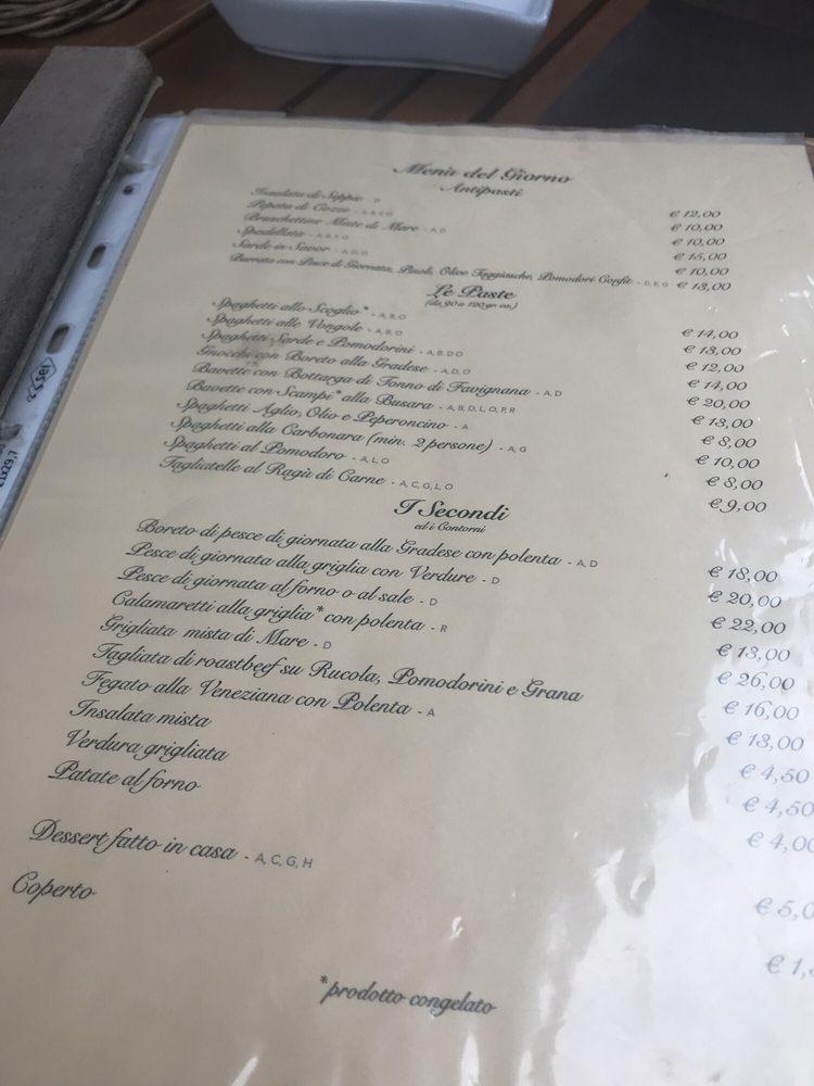 Menu at Laura e Christian restaurant, Grado