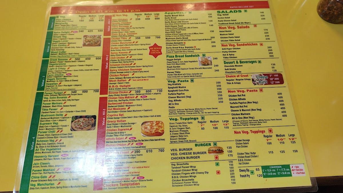 Menu at Pizza Caprina - The Italian Bresto, Navi Mumbai, Plot No - 104