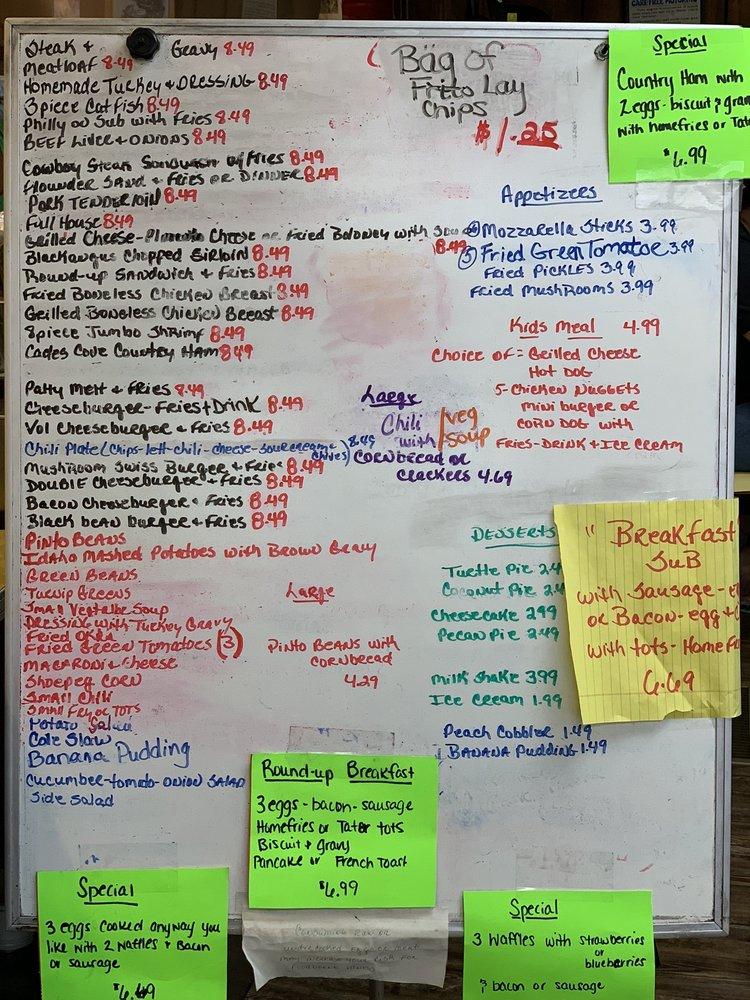 Menu at Round Up Restaurant and Ice Cream, Knoxville