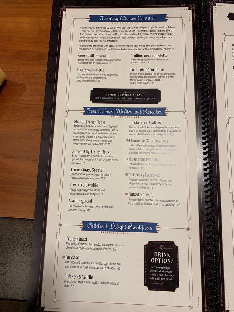 Menu at TRUreligion Pancake & Steakhouse, Orem