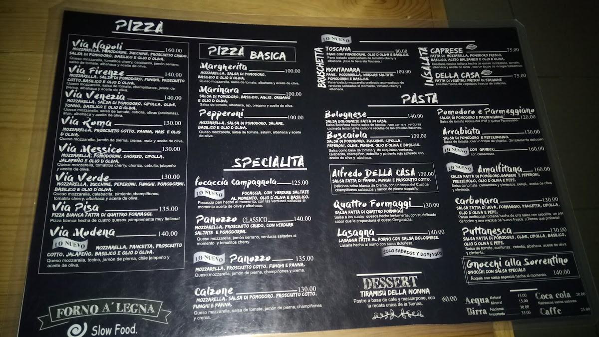 Carta del restaurante Vía Nápoli, Saltillo, Boulevard Ing Eulalio ...